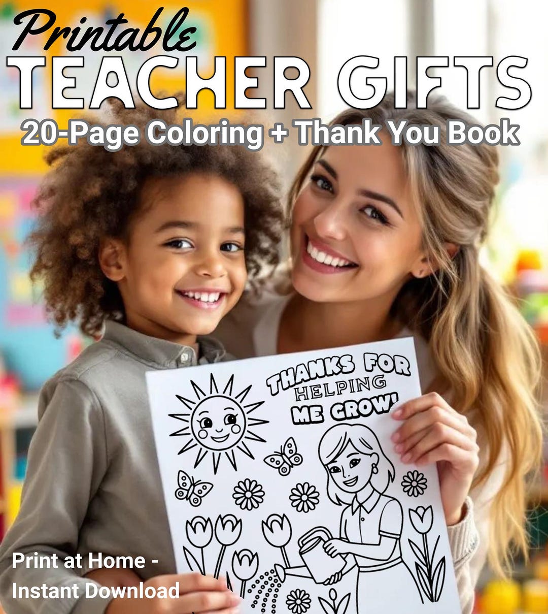 Teacher Appreciation Coloring Pages: Student Gift Bundle (digital ...