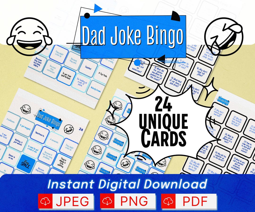 Dad Joke Bingo Game - Funny Printable Family Game, Digital Download ...