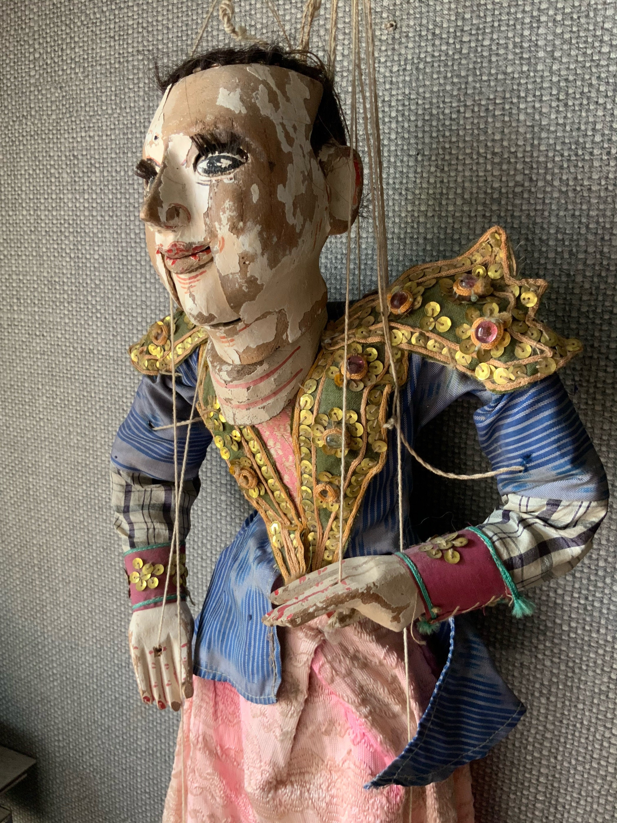 Large Exquisite Antique Indonesian Marionette Toys & Games Puppets etna ...