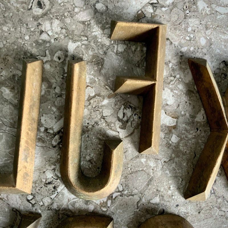 Cast Brass Letters Etsy