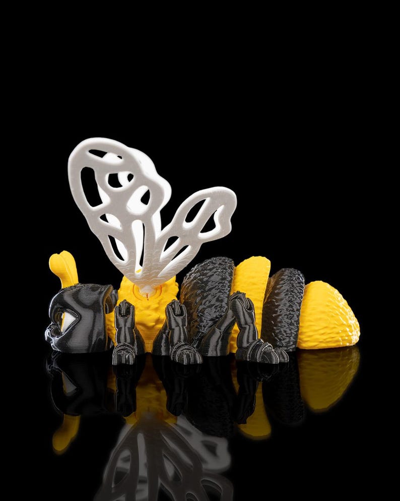 Articulated Flexi Bobby Bee 3D Printed Figure - Unique Insect Desk ...