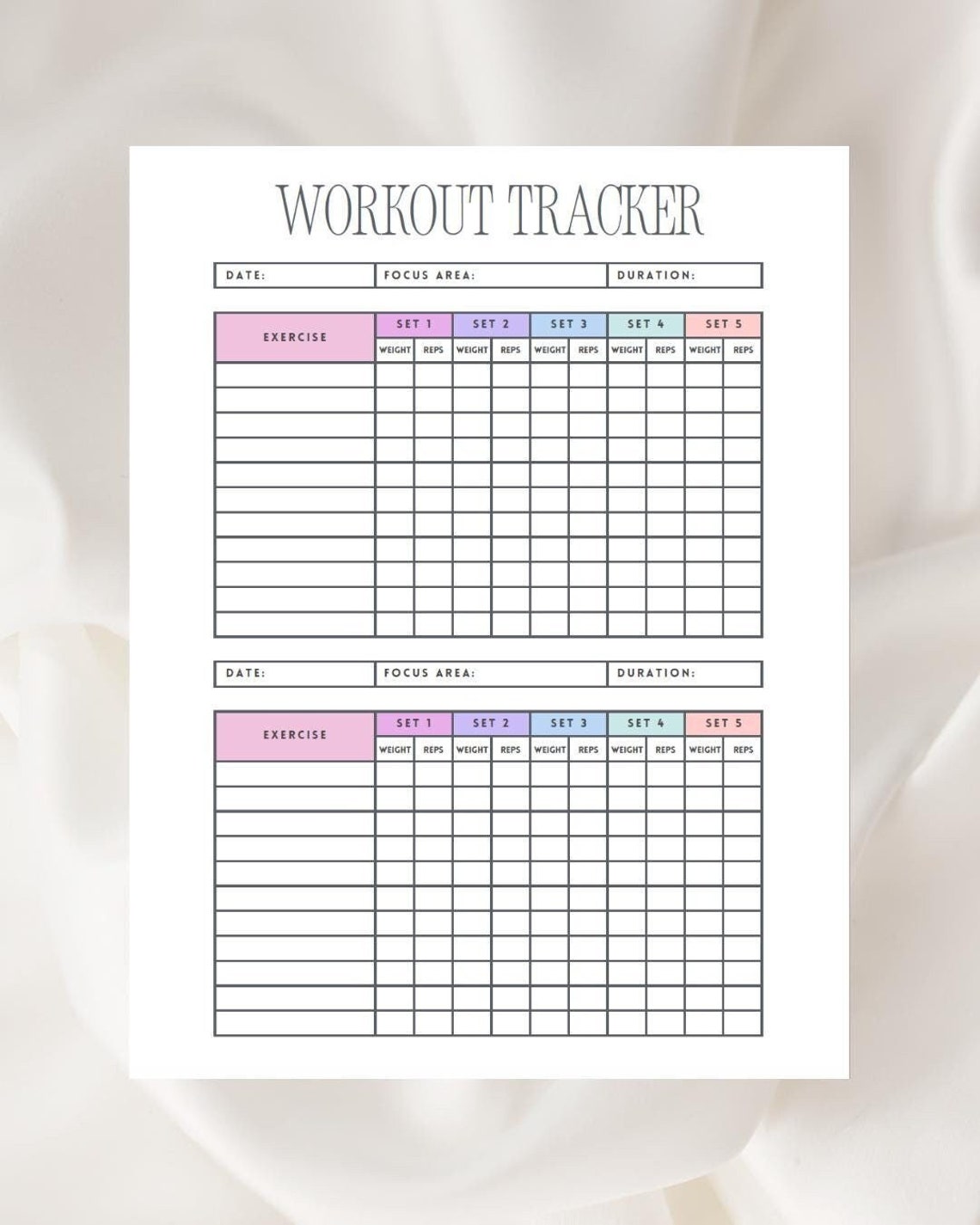 Workout Tracker Printable, Fitness Planner, Gym Tracker, Printable ...