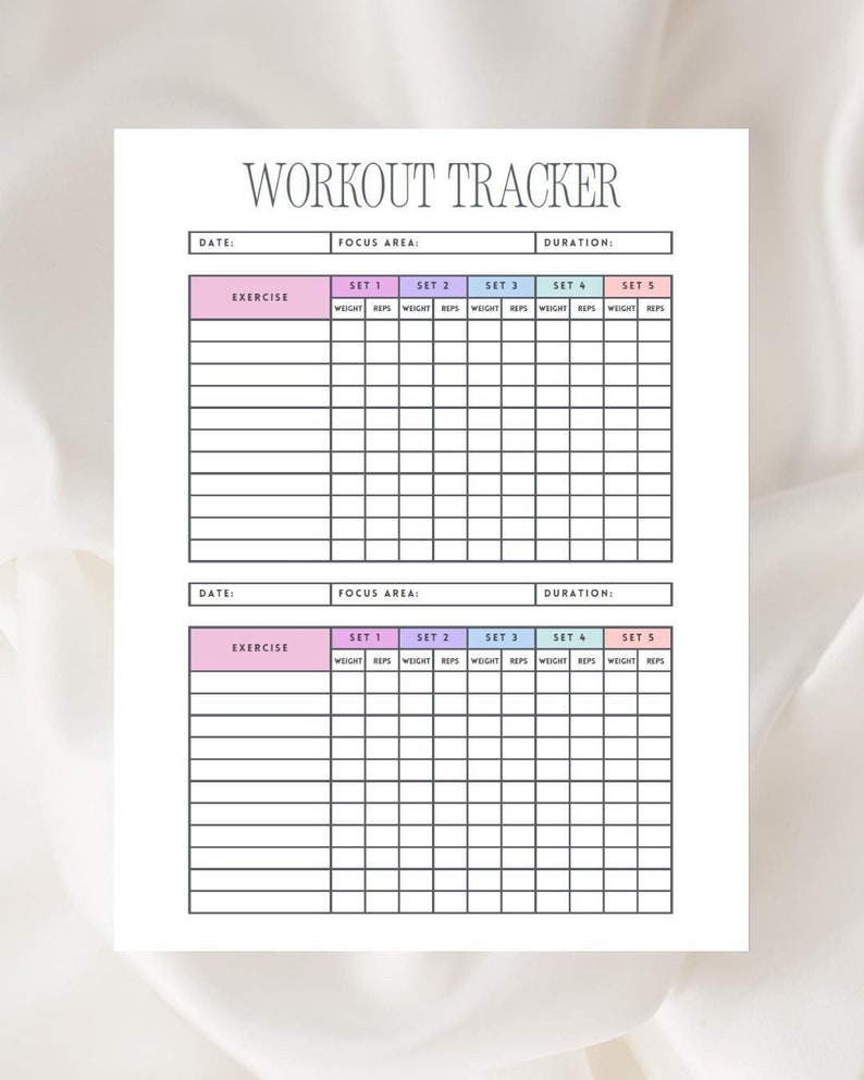 Workout Tracker Printable, Fitness Planner, Gym Tracker, Printable ...