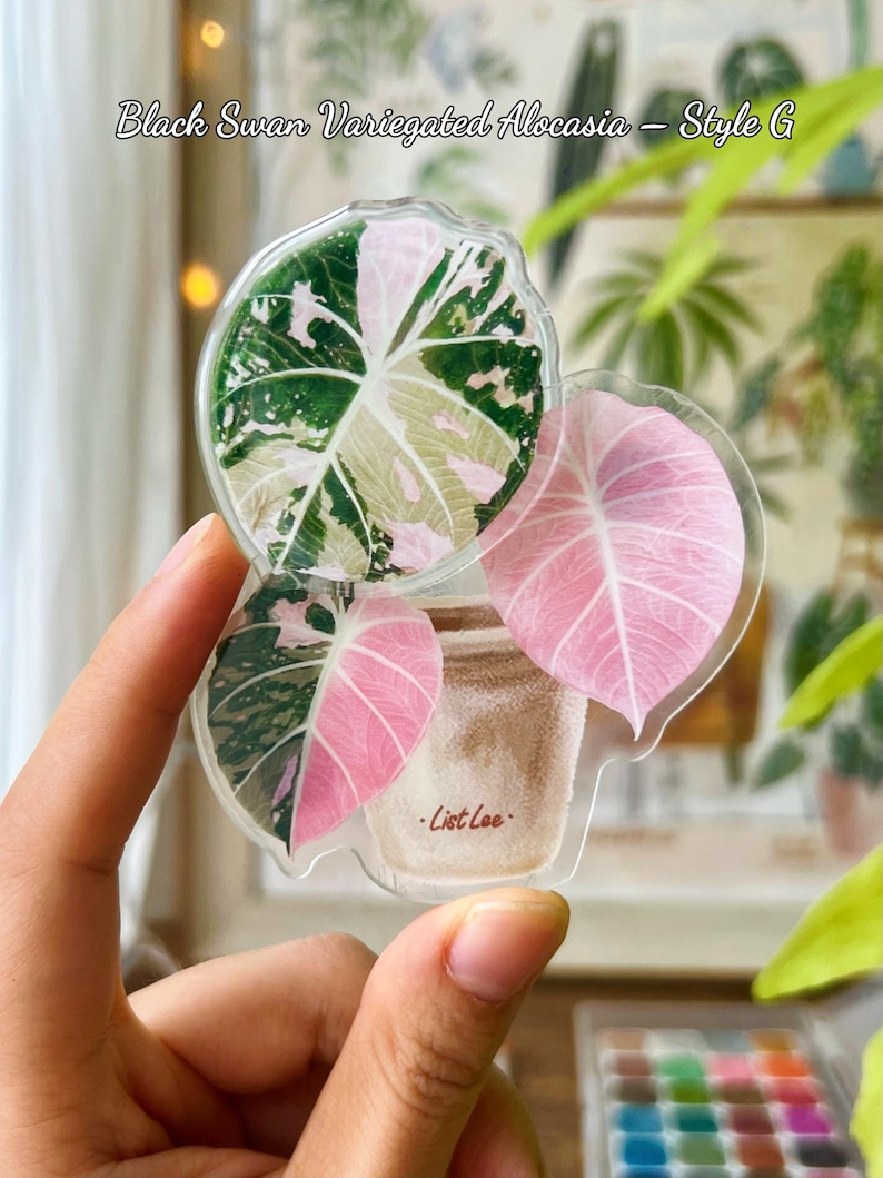 Spinning Leaf Plant Fridge Magnet, Botanical Acrylic Kitchen Decor ...