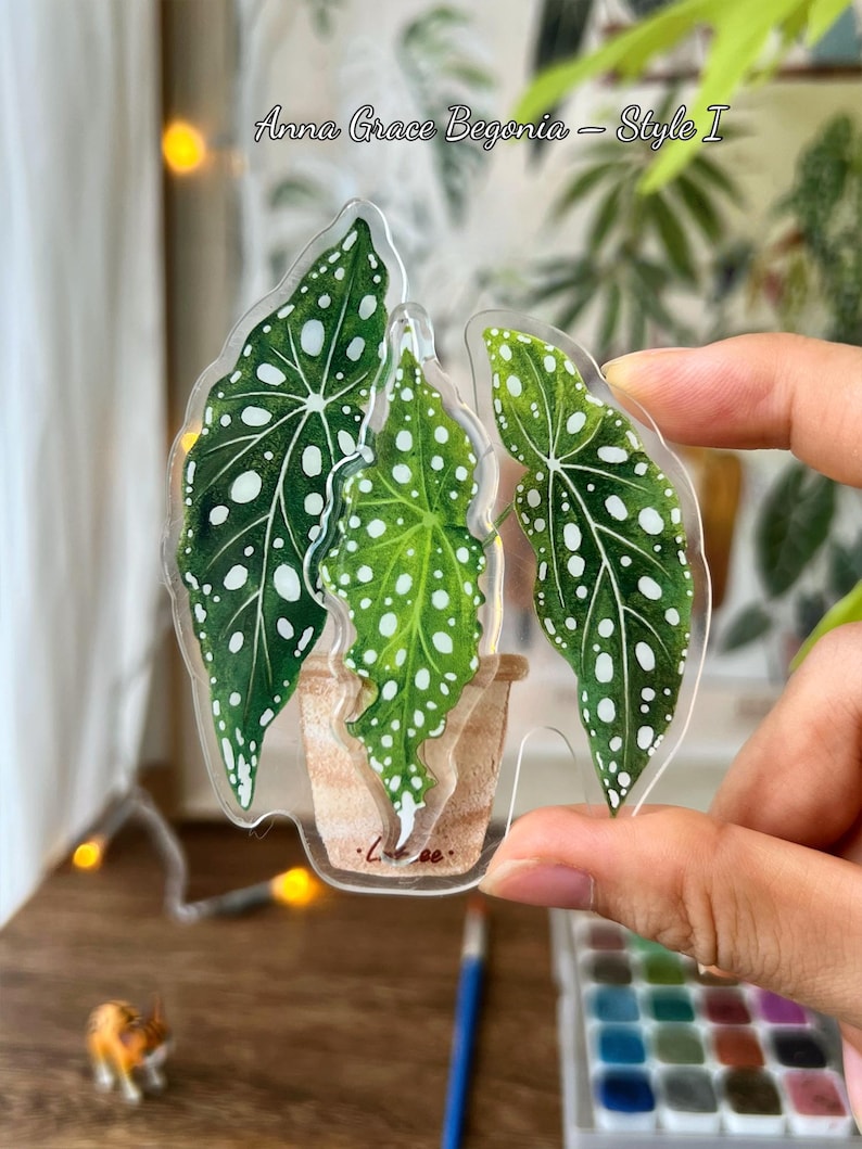 Spinning Leaf Plant Fridge Magnet, Botanical Acrylic Kitchen Decor ...