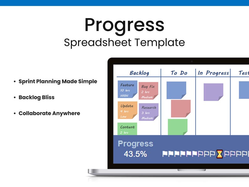 Agile Kanban Board Template for Excel and Google Sheets | Scrum Task ...