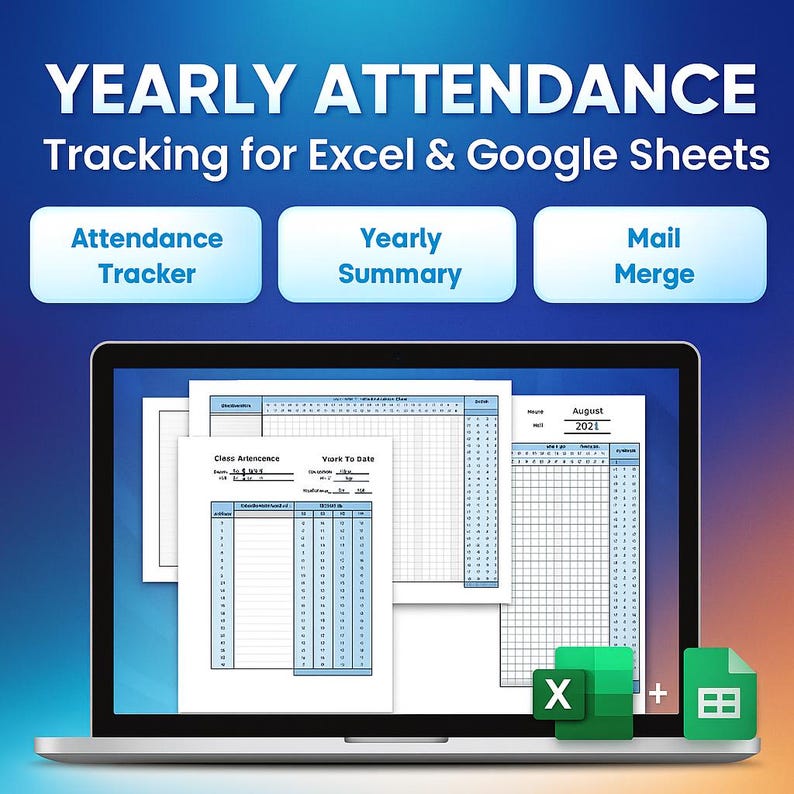 2025 Employee Attendance Tracker Excel & Google Sheets | Staff Schedule ...
