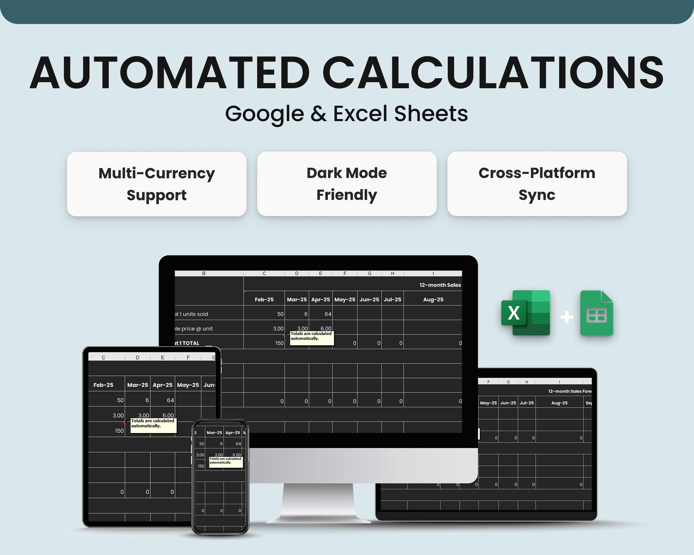 Annual Budget Spreadsheet: Google Sheets & Excel With Dark Mode ...