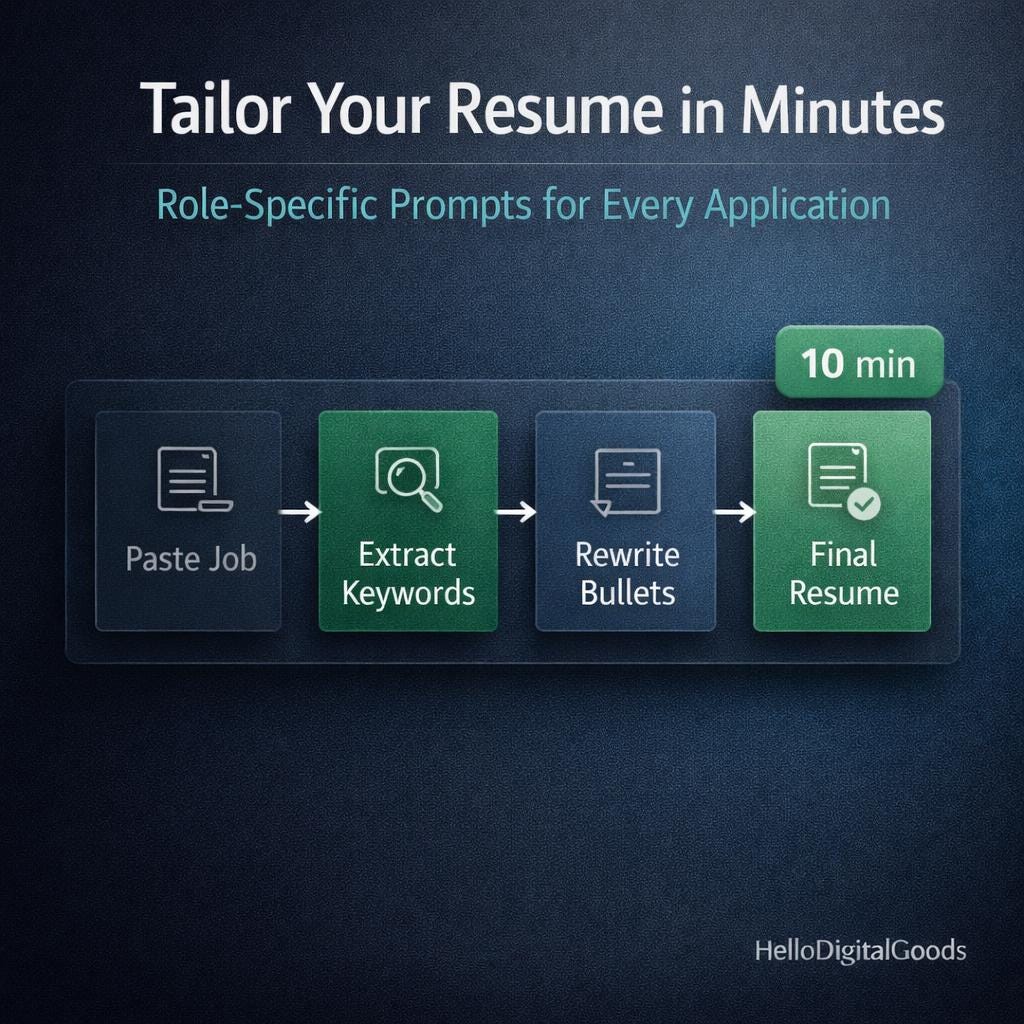 Resume & CV Prompts Bundle, Cover Letter + Linkedin + Interview Prep ...