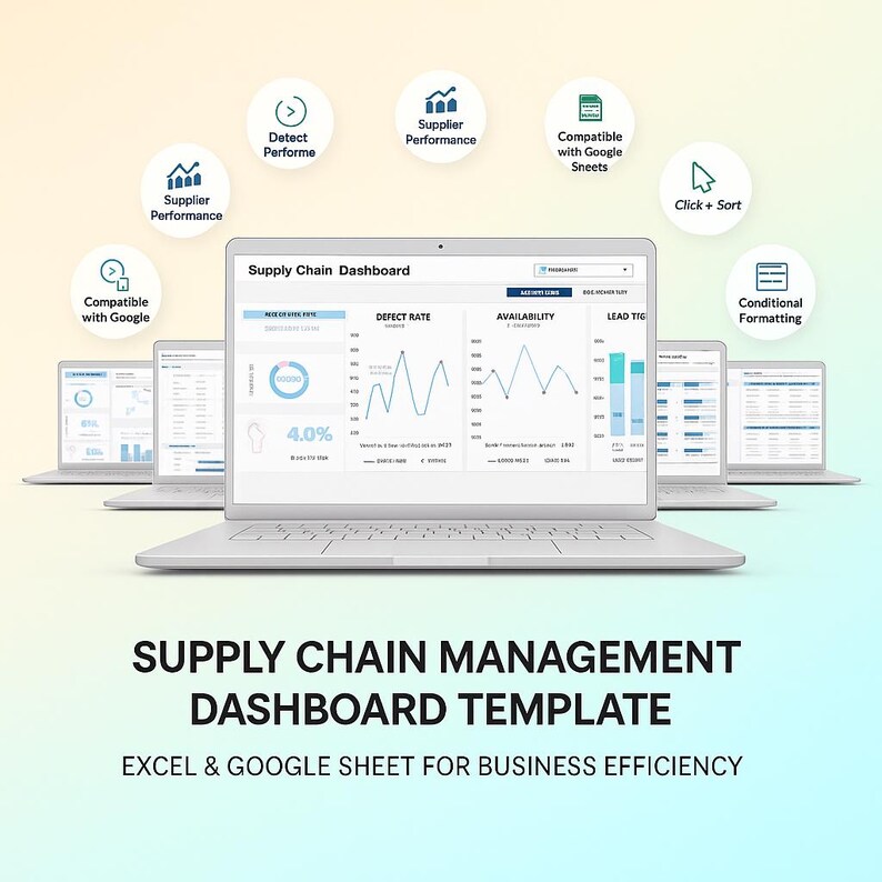 Supply Chain Management Dashboard Template – Excel & Google Sheet for Business Efficiency - Etsy