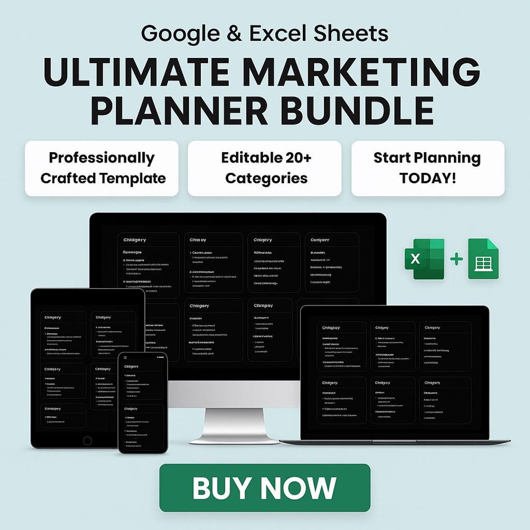 Ultimate Marketing Planner Bundle: Editable Business & Social Media ...