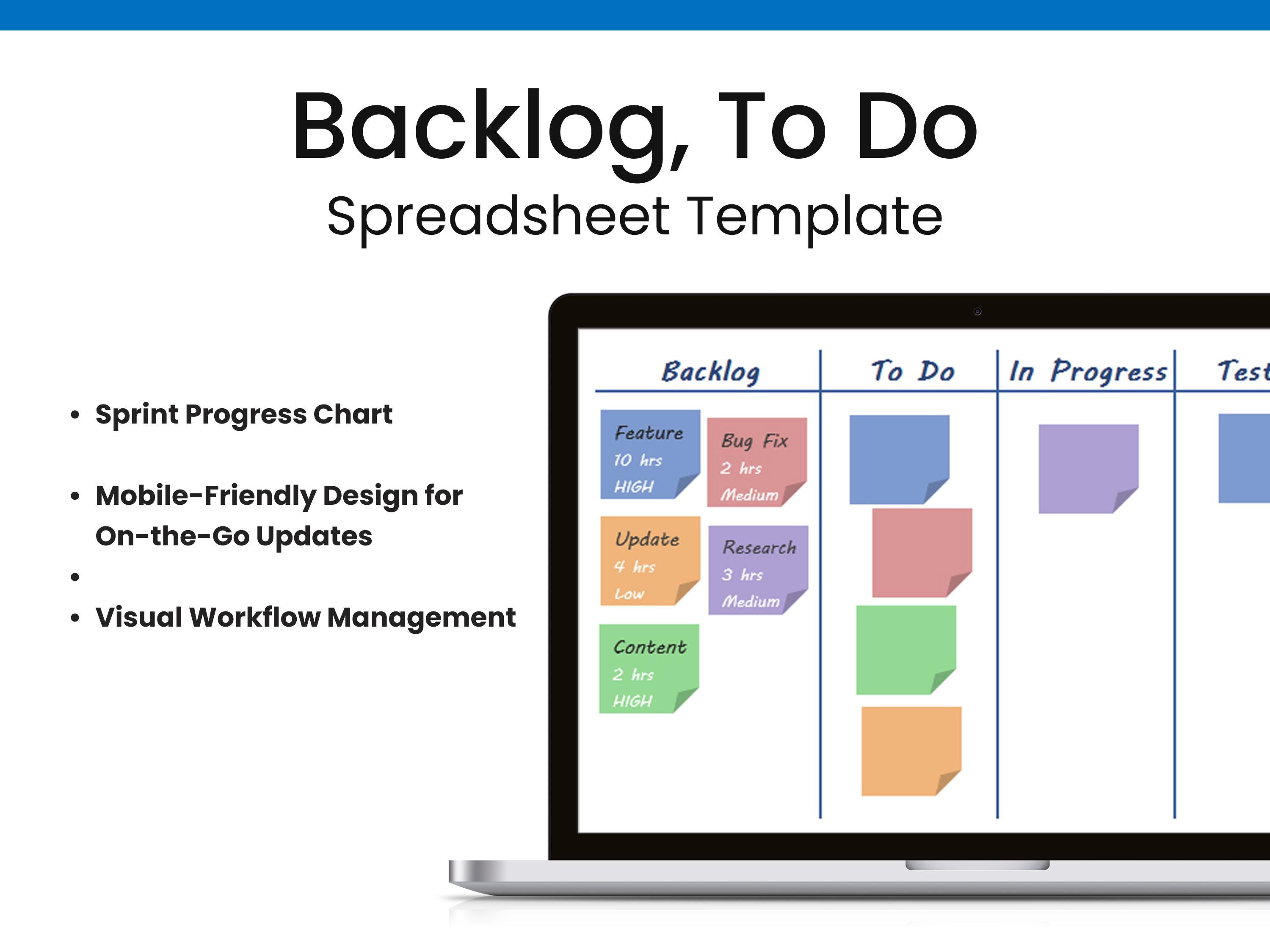 Agile Kanban Board Template for Excel and Google Sheets | Scrum Task ...