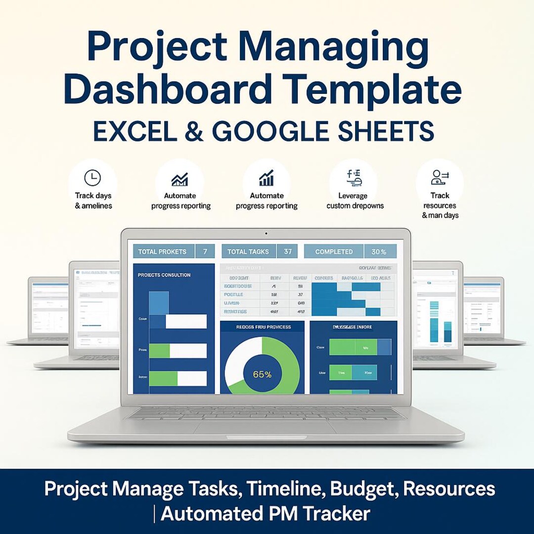 Automated Project Management Dashboard: Excel & Google Sheets Template ...