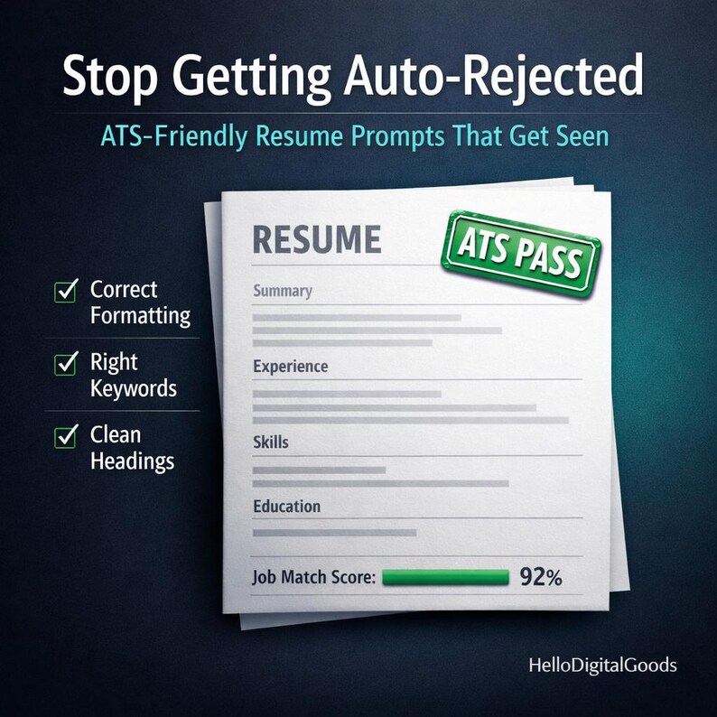 Resume & CV Prompts Bundle, Cover Letter + Linkedin + Interview Prep ...