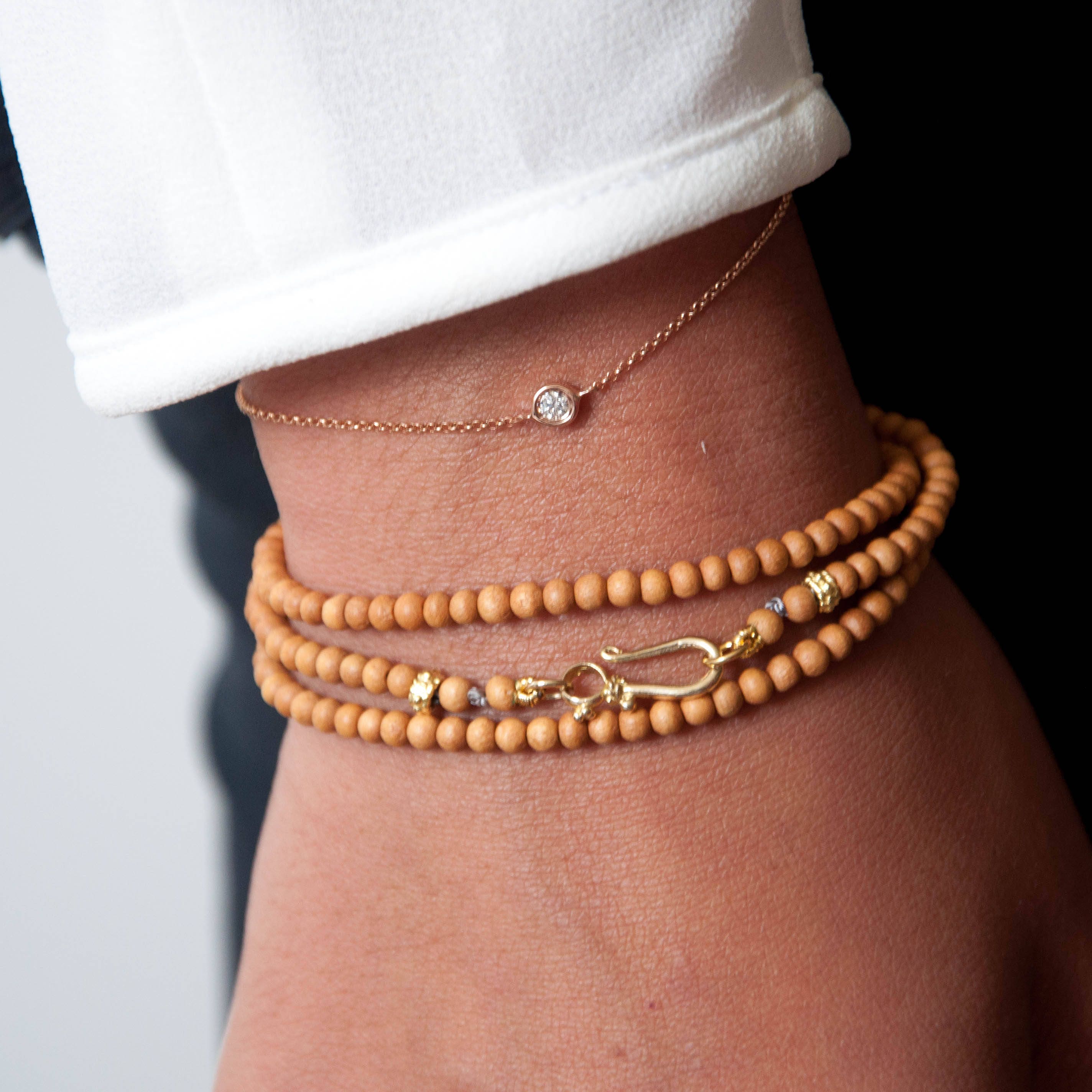 Beaded Wrap Bracelet Boho Wrap Bracelet in Solid 14k Gold - Etsy