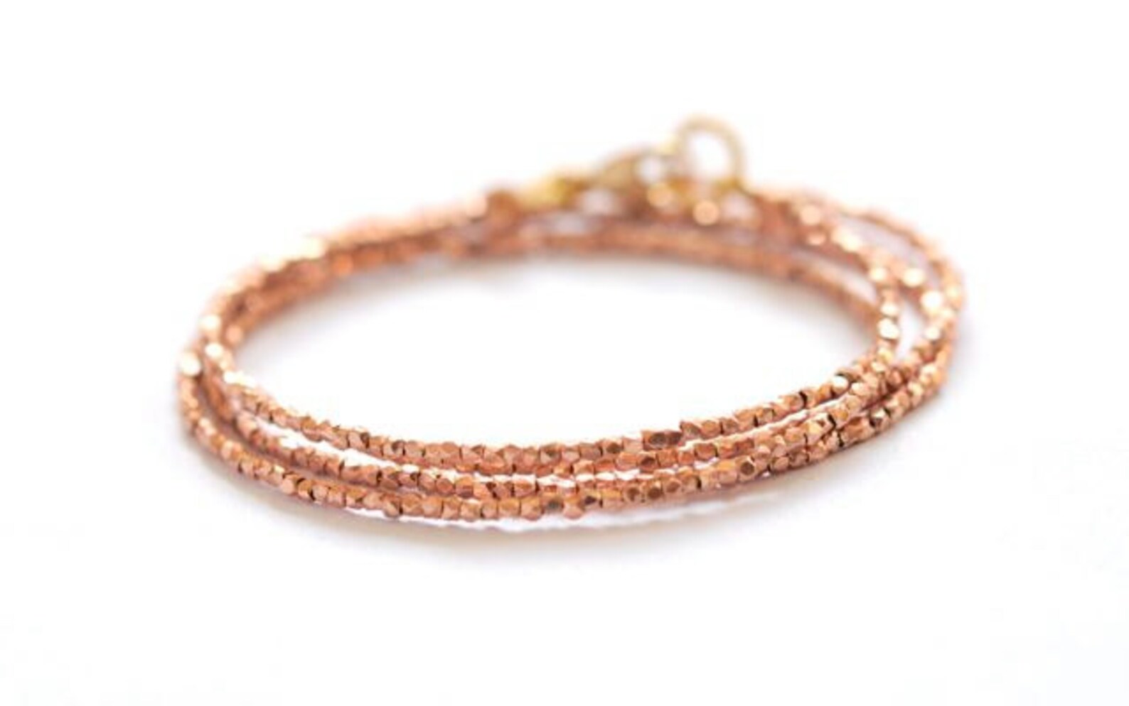 Rose Gold Beaded Bracelet Beaded Wrap Bracelet Tiny Bead - Etsy