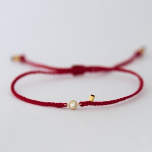 Red String Bracelet With Charm, 0.06 Ctw. Diamond Braided Bracelet in ...