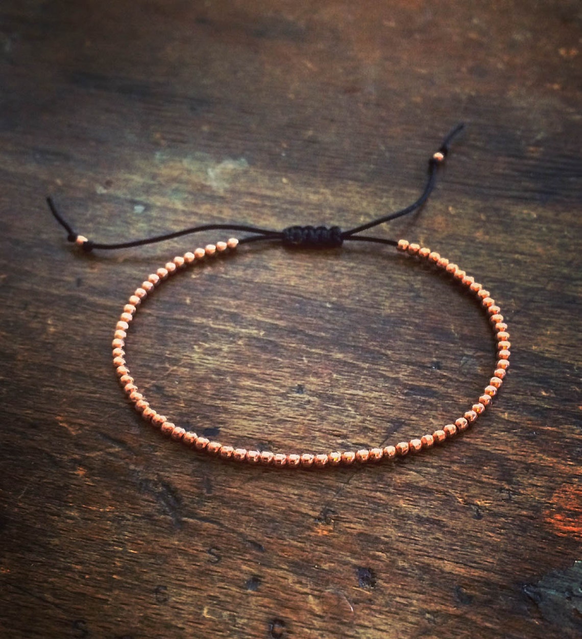 14k Solid Gold Beaded Bracelet | Etsy