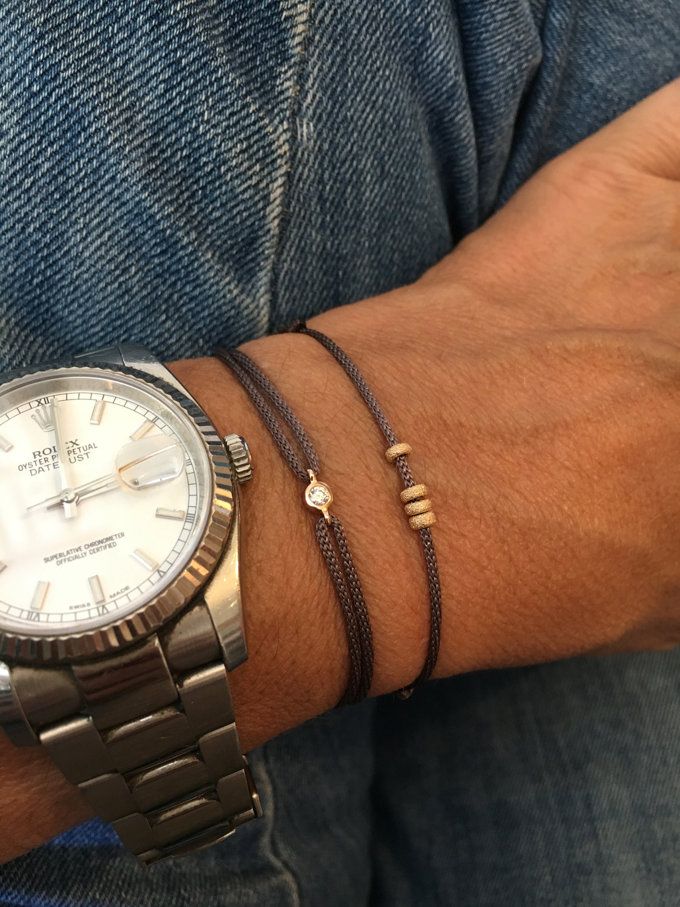 Gold Ring Bracelet in 14k Solid Gold Minimalist Bracelet - Etsy