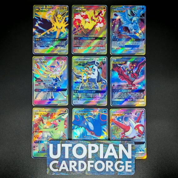 All 9 Eeveelution Tag Team Gx Custom Pokemon Cards In
