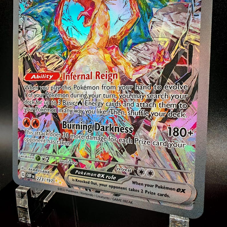 Charizard EX Teracristal• Handmade PROXY/ORICA • Obsidian Flames 223 ...