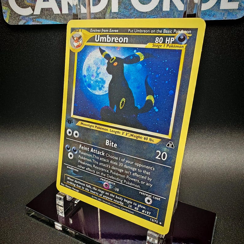 Umbreon Holo Rare • Handmade PROXY/ORICA • Neo Discovery 14 • Rainbow ...