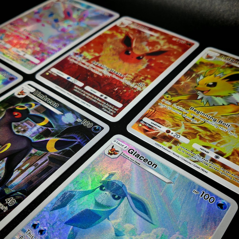 Eeveelutions Pocket TCG • Handmade Proxy/orica • 8 Cards Bundle Eevee ...