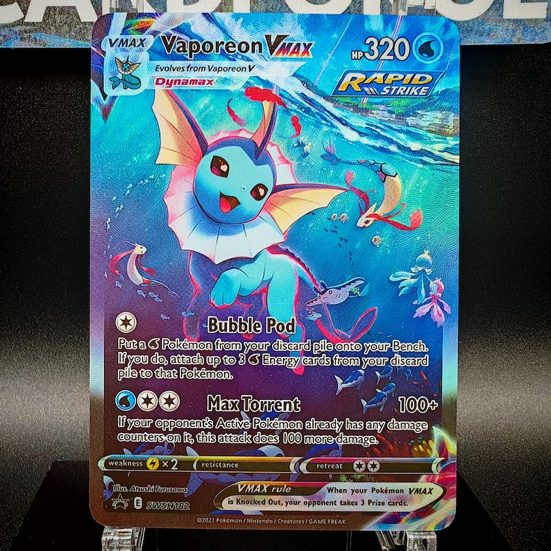 Vaporeon VMAX Alt Art • Handmade PROXY/ORICA • Evolving Skies 182 Swsh ...
