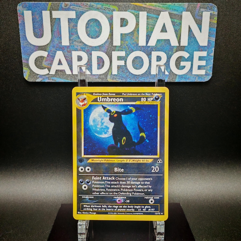 Umbreon Holo Rare • Handmade PROXY/ORICA • Neo Discovery 14 • Rainbow ...