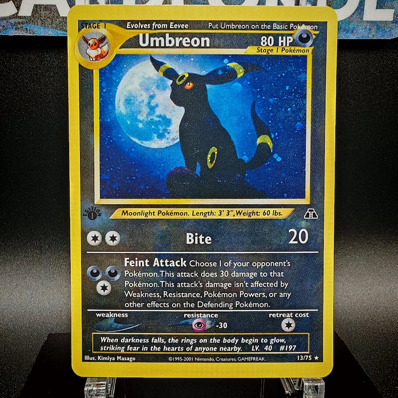 Umbreon Holo Rare • Handmade PROXY/ORICA • Neo Discovery 14 • Rainbow ...