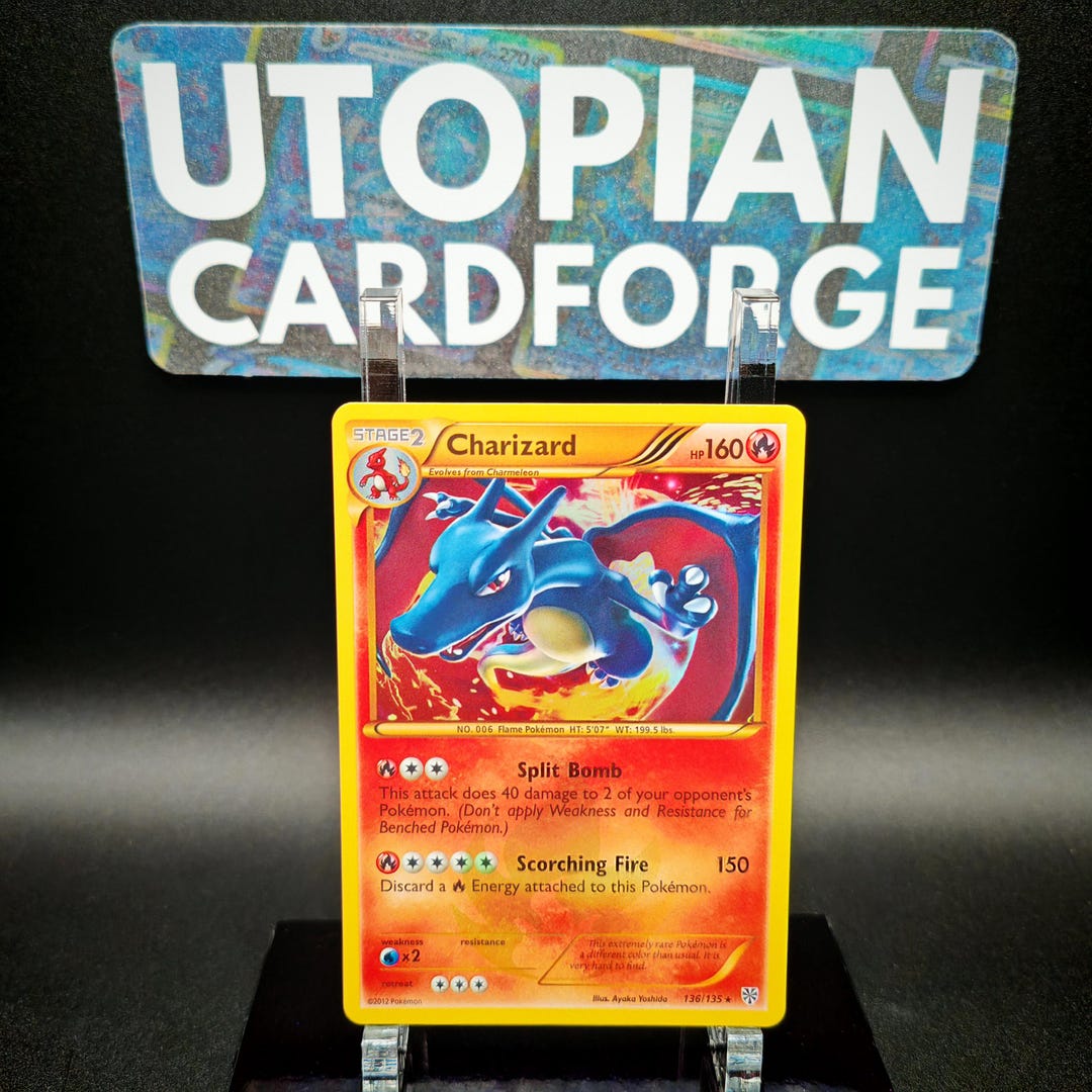 Charizard Secret Rare Gold • Handmade PROXY/ORICA • Plasma Storm 136 ...