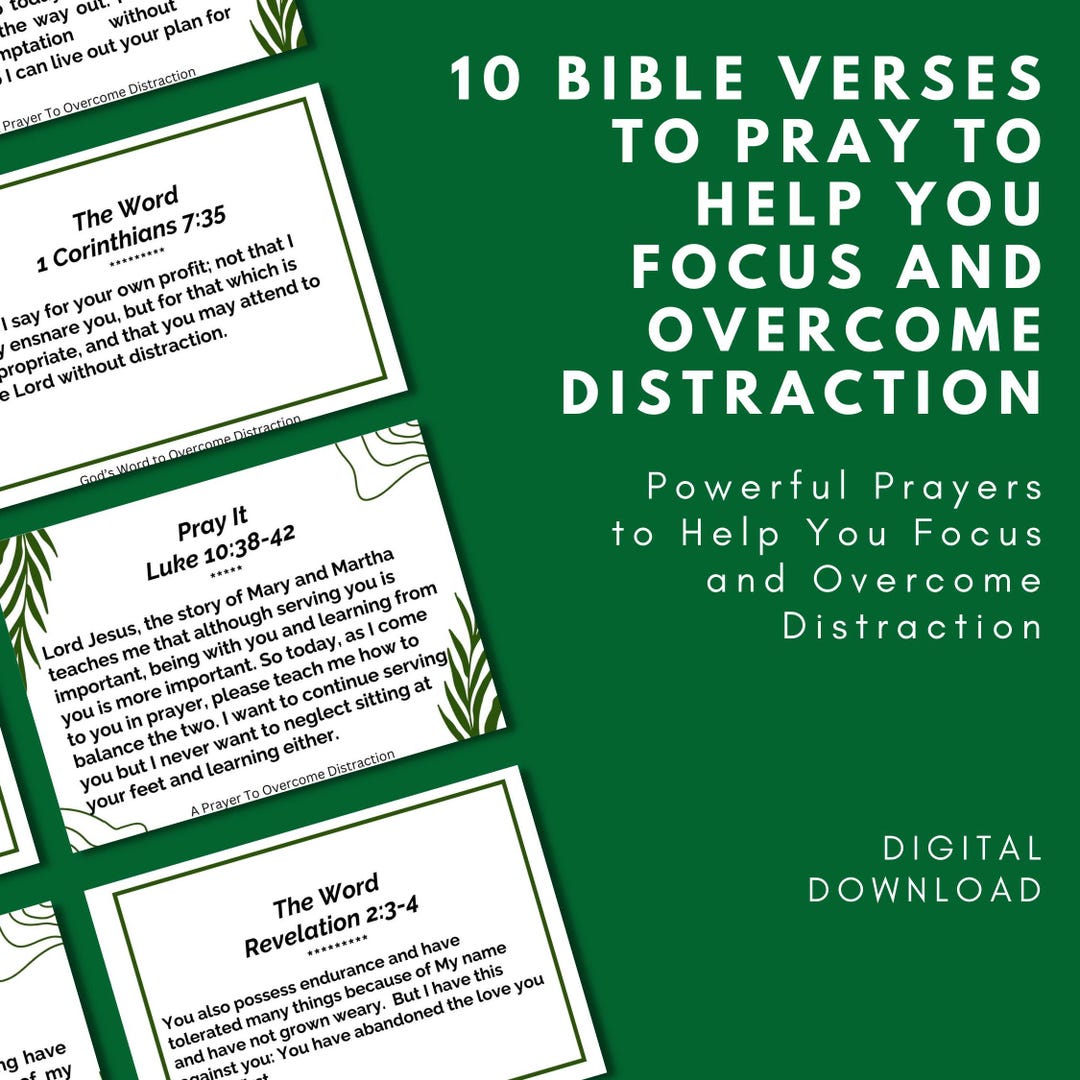 10 Bible Verse Prayer Cards to Overcome Distraction & Improve Focus ...