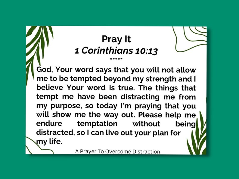 10 Bible Verse Prayer Cards to Overcome Distraction & Improve Focus ...