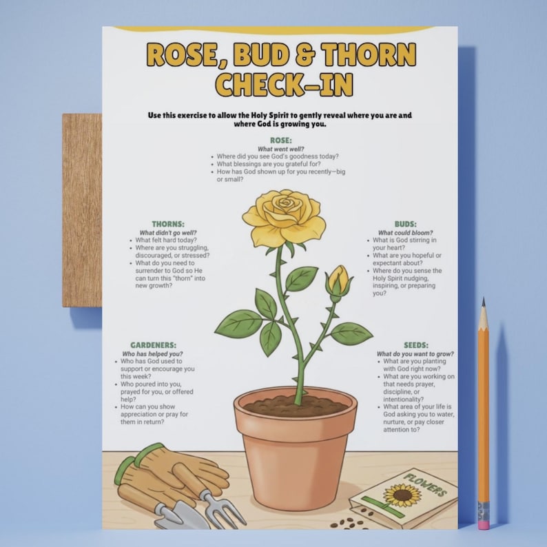Rose Bud Thorn Check in Printable Christian Counseling Tool Emotional ...