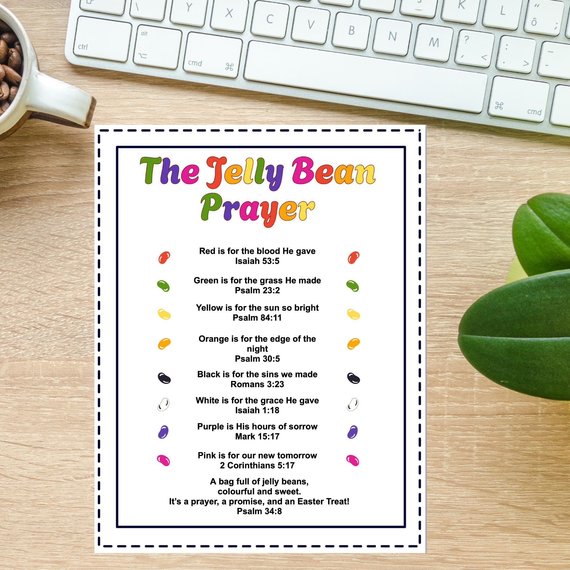 The Jelly Bean Prayer Christian Easter Printable for Kids Faith Based ...