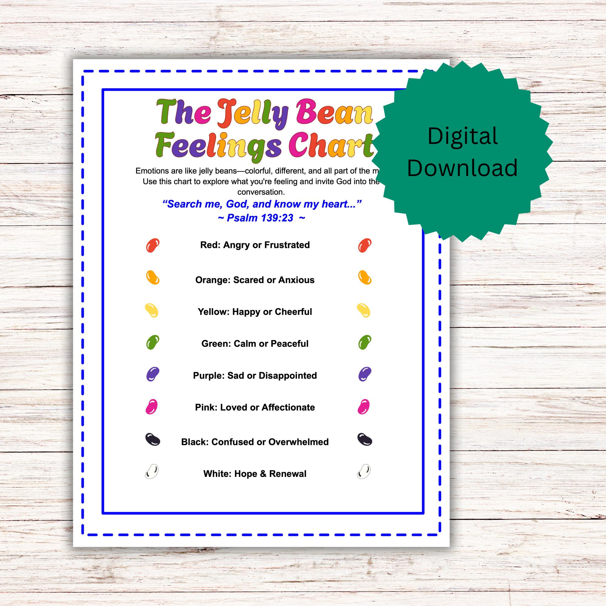 Jelly Bean Feelings Chart Christian Emotions Printable for Kids Faith ...