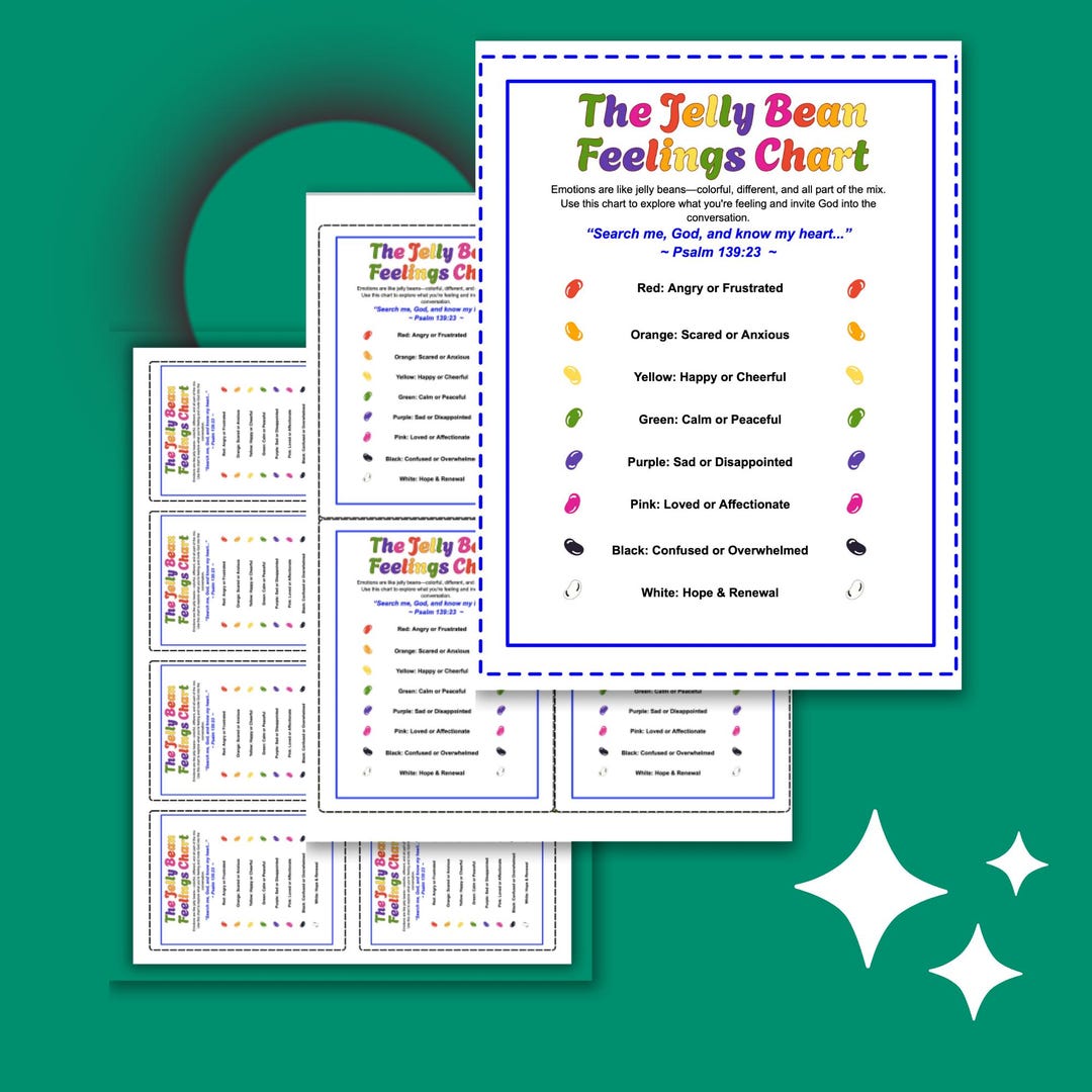 Jelly Bean Feelings Chart Christian Emotions Printable for Kids Faith ...