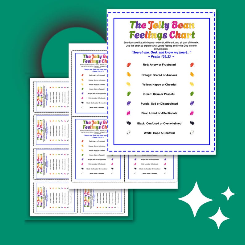Jelly Bean Feelings Chart Christian Emotions Printable for Kids Faith ...