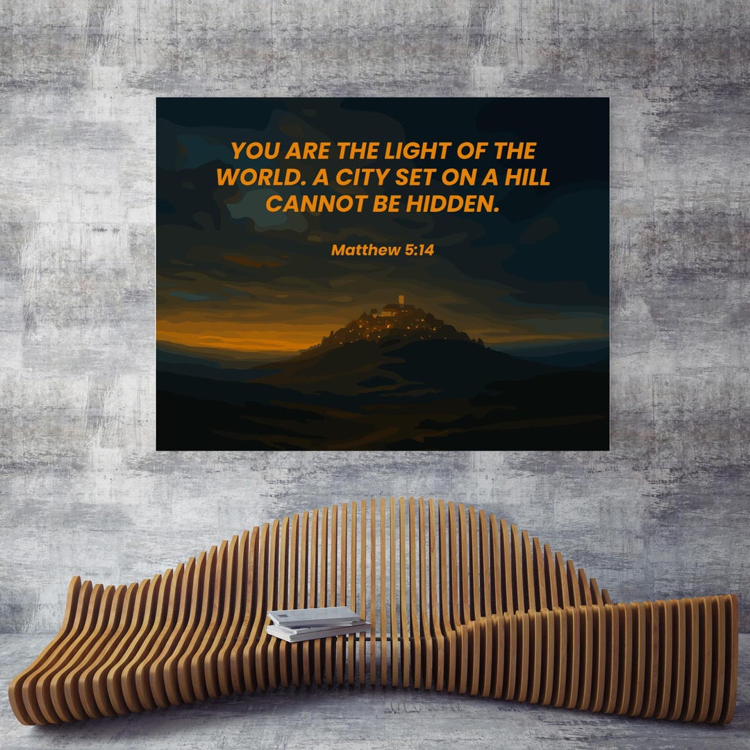 Matthew 5:14 Bible Verse You Are the Light of the World Wall Art ...