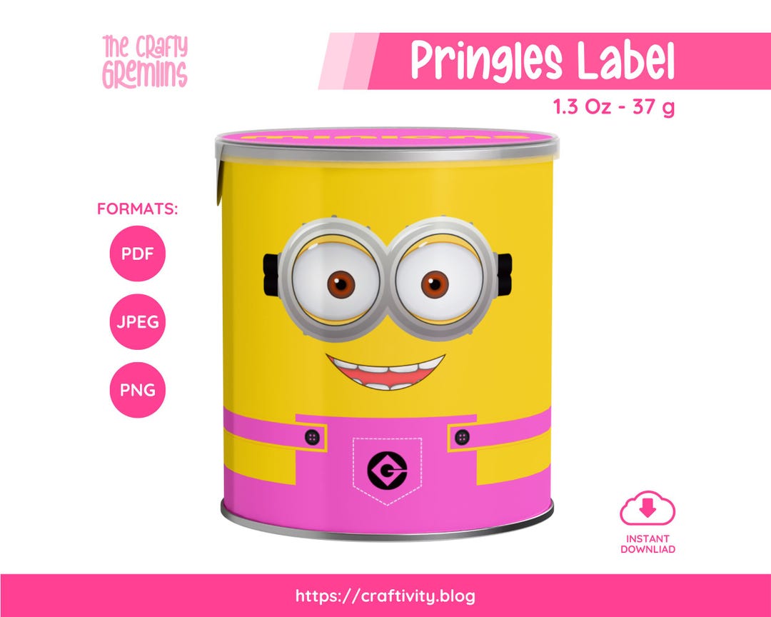 Minions Pringles Can Label Template | Editable Digital Wrapper Download ...
