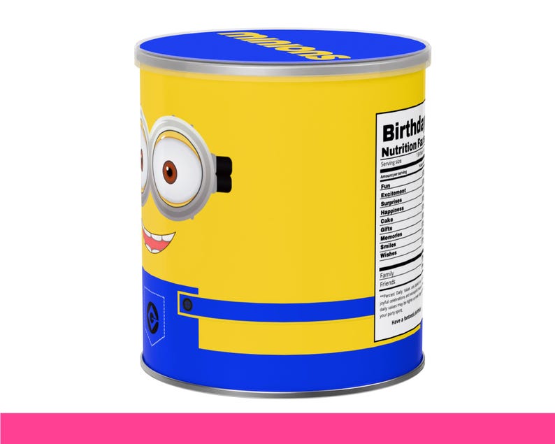 Minions Pringles Can Label Template | Editable Digital Wrapper Download ...