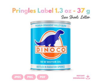 Pringles 1.3 Oz / 37g Can Label | Printable Pdf, Png & Jpeg Files | Rusteze - Cars | CRS-01, CRS ...