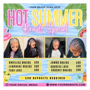Summer Braids Special Flyer, Hot Summer Braids Special Flyer, Summer ...