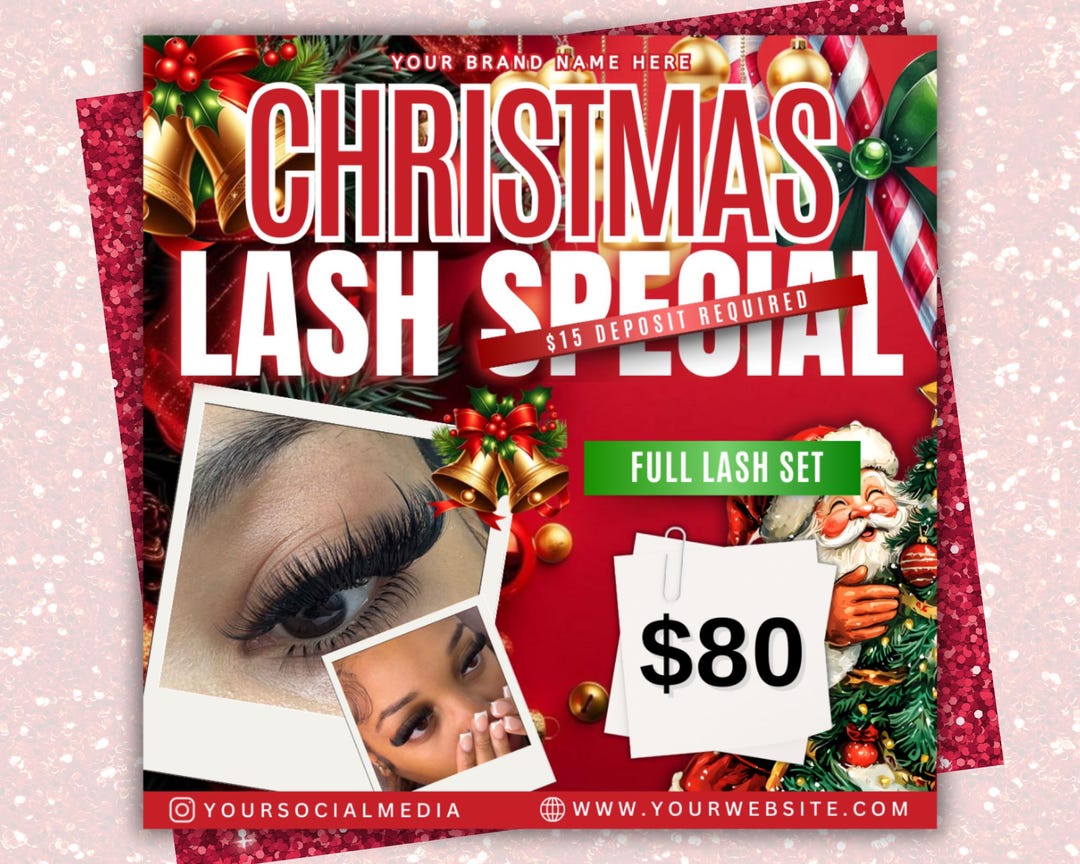 Christmas Lash Special Flyer, Lash Flyer, Lashes Flyer, Winter Lash ...