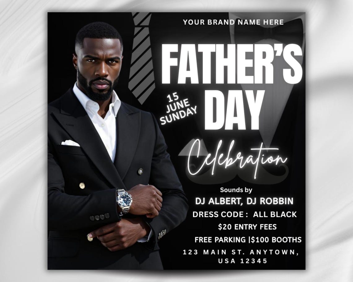 Father's Day Flyer, Father's Day Celebration Flyer, Father's Day Party ...