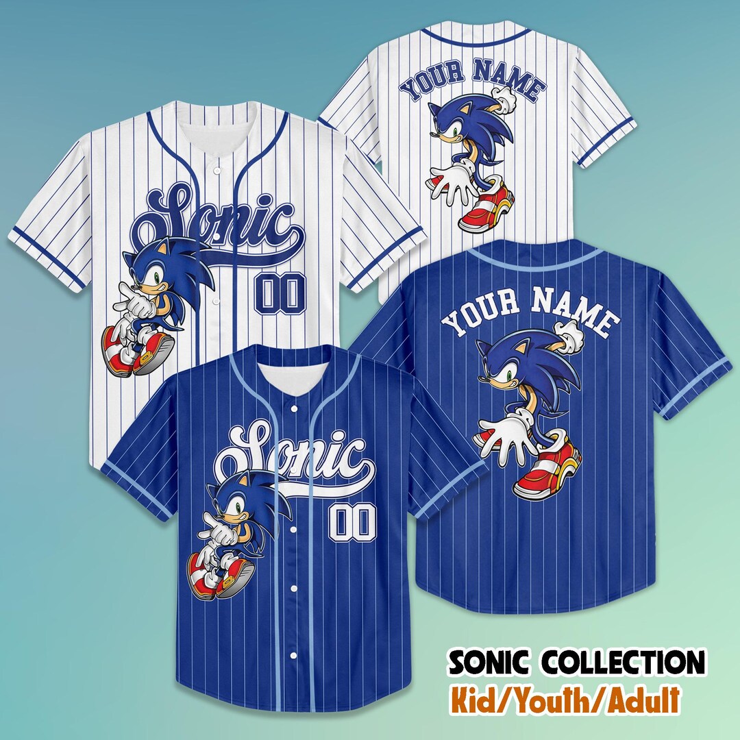 Custom the Hedgehog Sonic Baseball Jersey, Personalized Disney Sonic ...