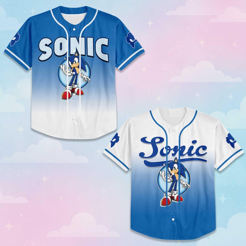 Custom Sonic the Hedgehog Baseball Jersey, Personalized Sonic Baseball ...