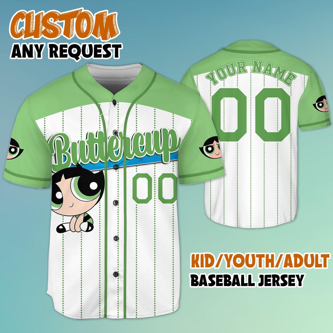Personalized the Powerpuff Girls Buttercup Baseball Jersey, Buttercup ...