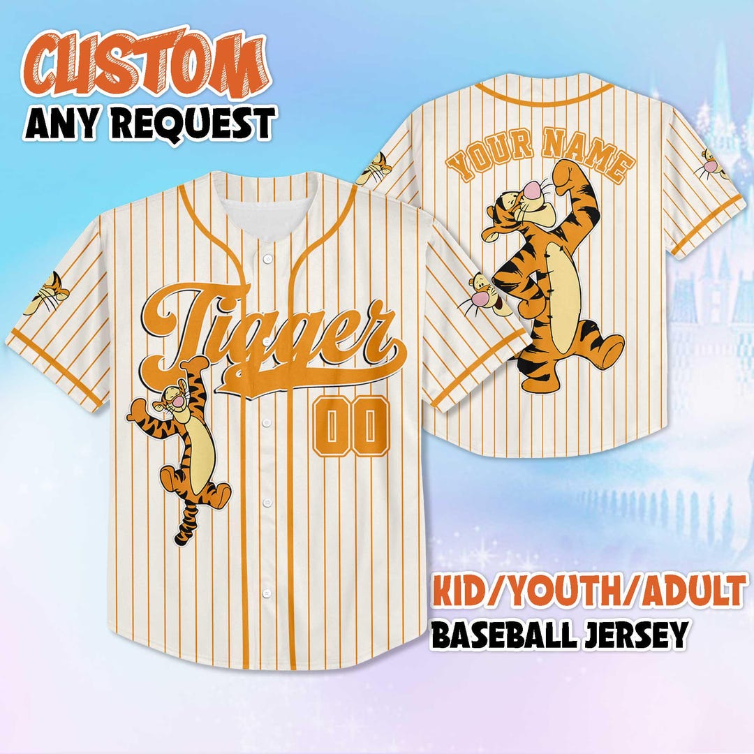 Custom Tigger Baseball Jersey, Winnie the Pooh Matching Outfit - Etsy