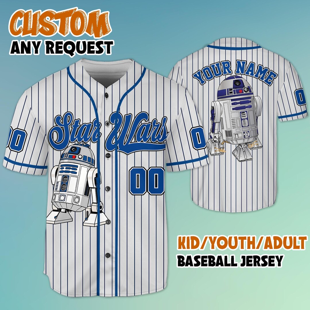 Personalized Star Wars Astromech Droid R2-D2 Baseball Jersey, Custom ...